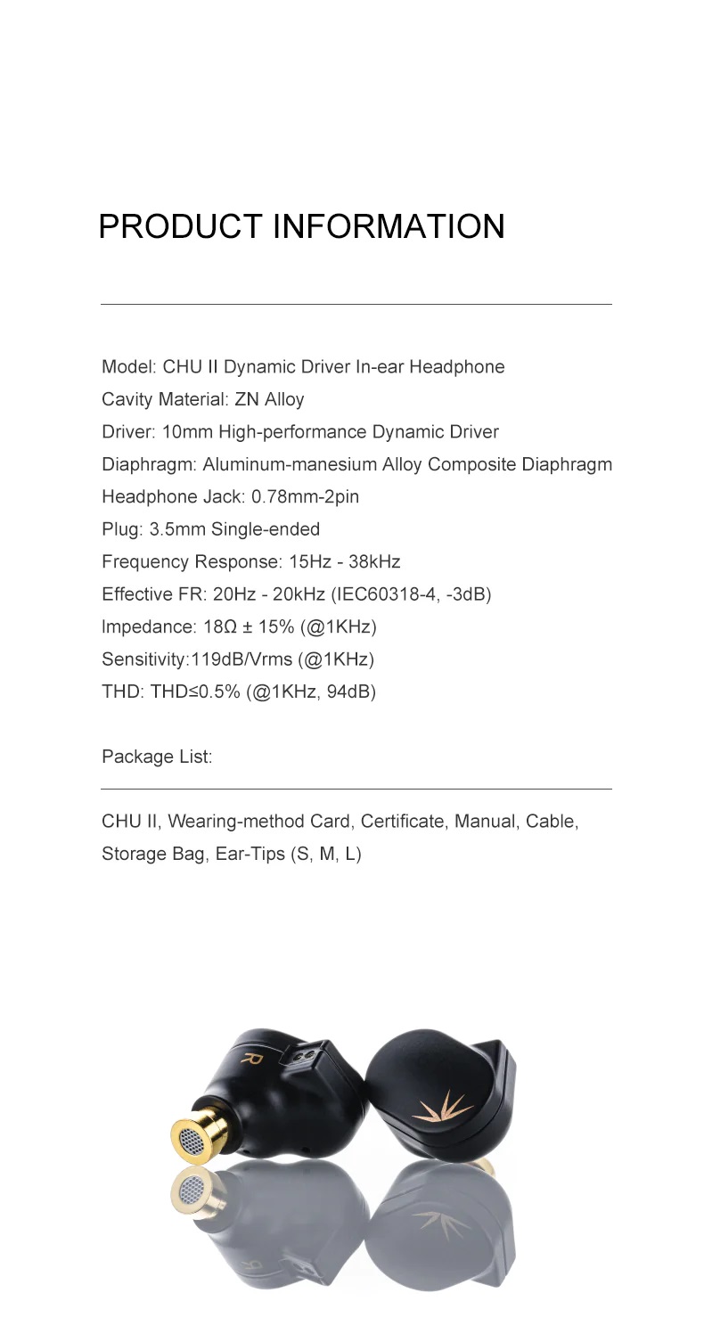 Moondrop Chu2 / Chu2 DSP -10mm Dynamic Driver In-ear Headphone Chu 2 ...