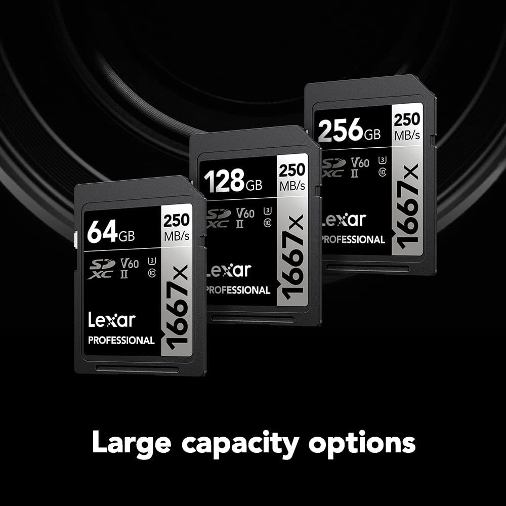 Lexar Professional 1667x 64GB / 128GB / 256GB UHS-II SDXC Memory Card ...
