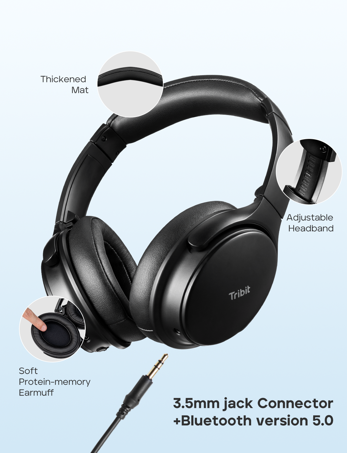 Tribit QuietPlus 71 Tribit - ANC Bluetooth Headphones 30 Hours Play ...