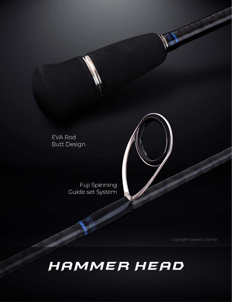 EXPERT Graphite HAMMER HEAD SLOW PITCH JIGGING GAME FISHING ROD ...