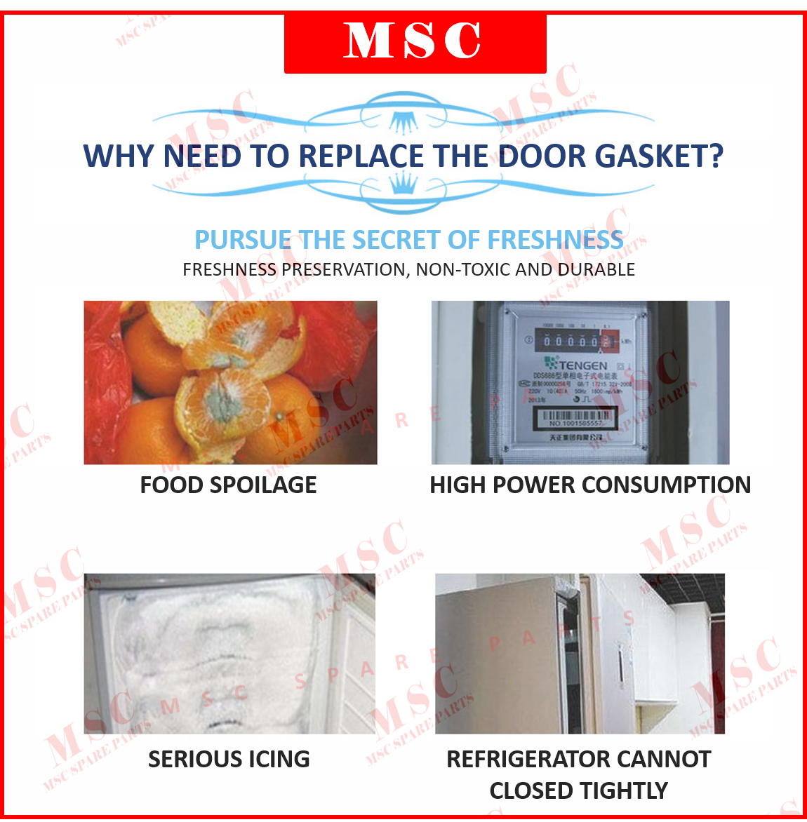 Universal Refrigerator / Freezer / Chiller Door Rubber Gasket Showcase ...