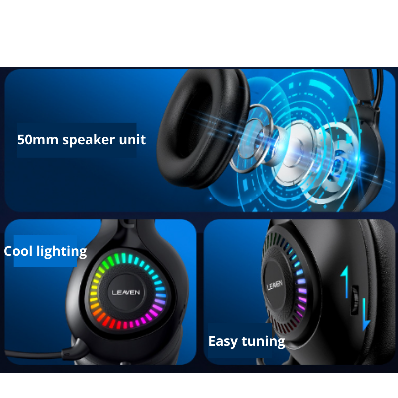 Leaven G75 7.1 Surround Sounds Gaming Headset With Noise Microphone ...