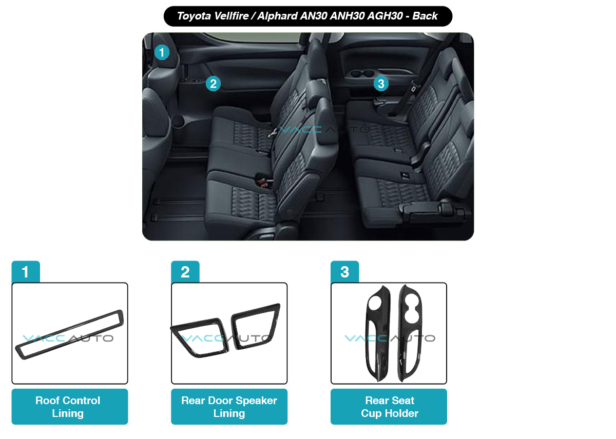 Toyota Vellfire / Alphard 30 Series Interior Decoration Carbon Fiber ...