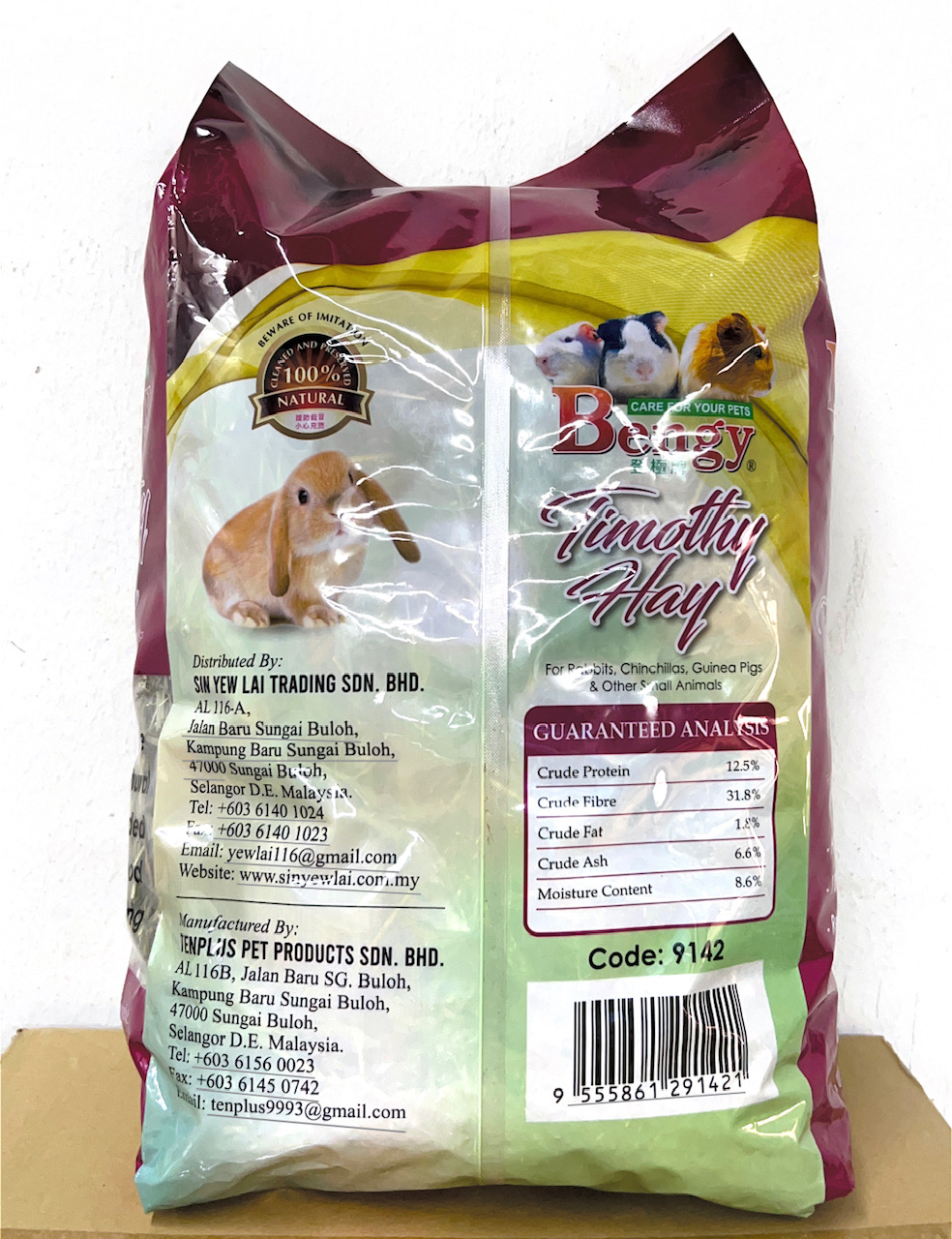 Bengy Timothy Hay 1kg + - for Small Animals 9142 ( Rabbit Food & Guinea ...