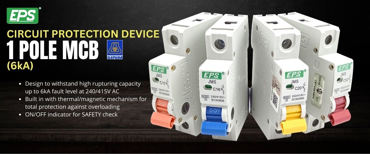 [SIRIM] EPS 1 POLE MCB 1 Pole Miniature Circuit Breaker MCB DIN Rail ...