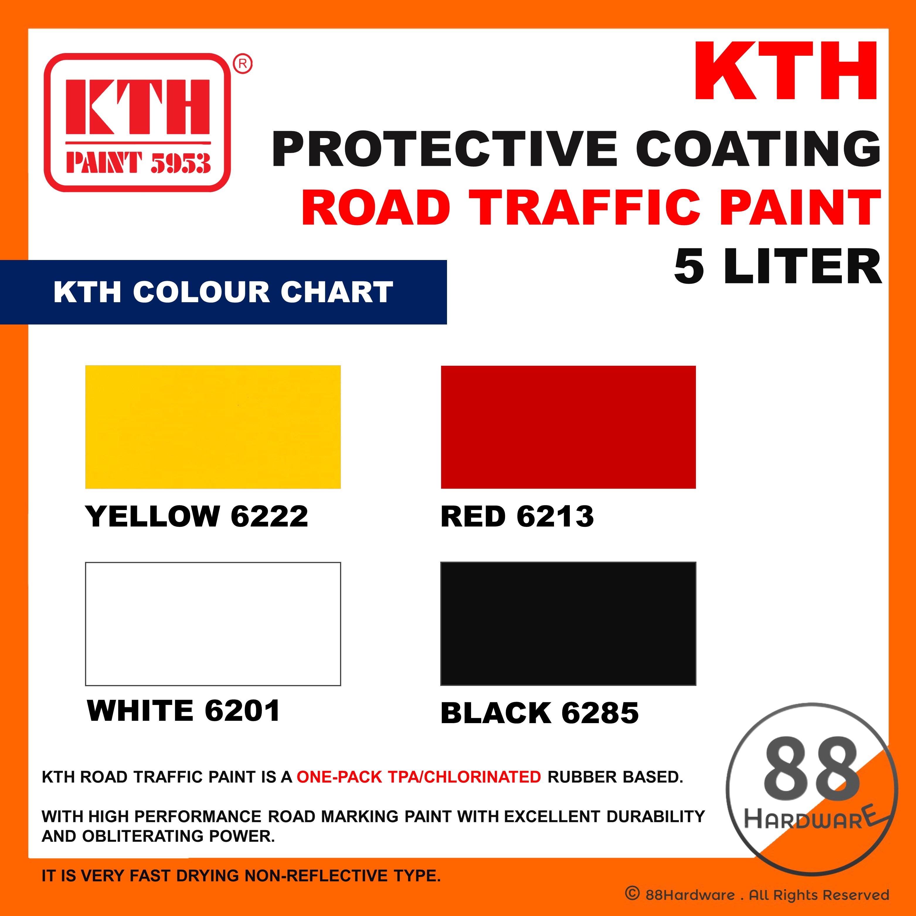 5L KTH road line paint / roadline / cat jalan raya / car park paint ...