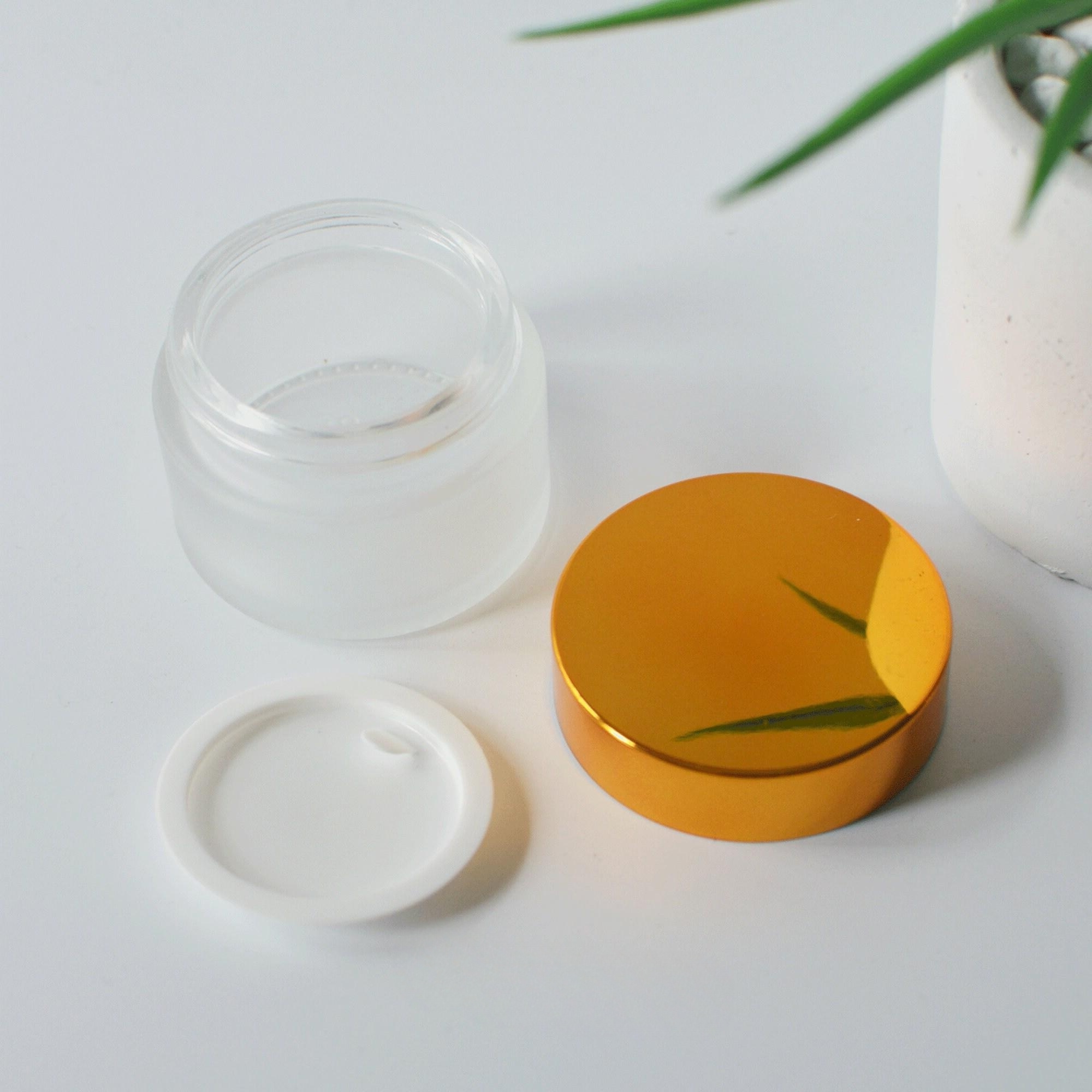 10ml 30ml 50ml Frosted Glass Jar with Gold Cap & Lid | Frosted Jar, Empty Cosmetic Jar, Cream ...