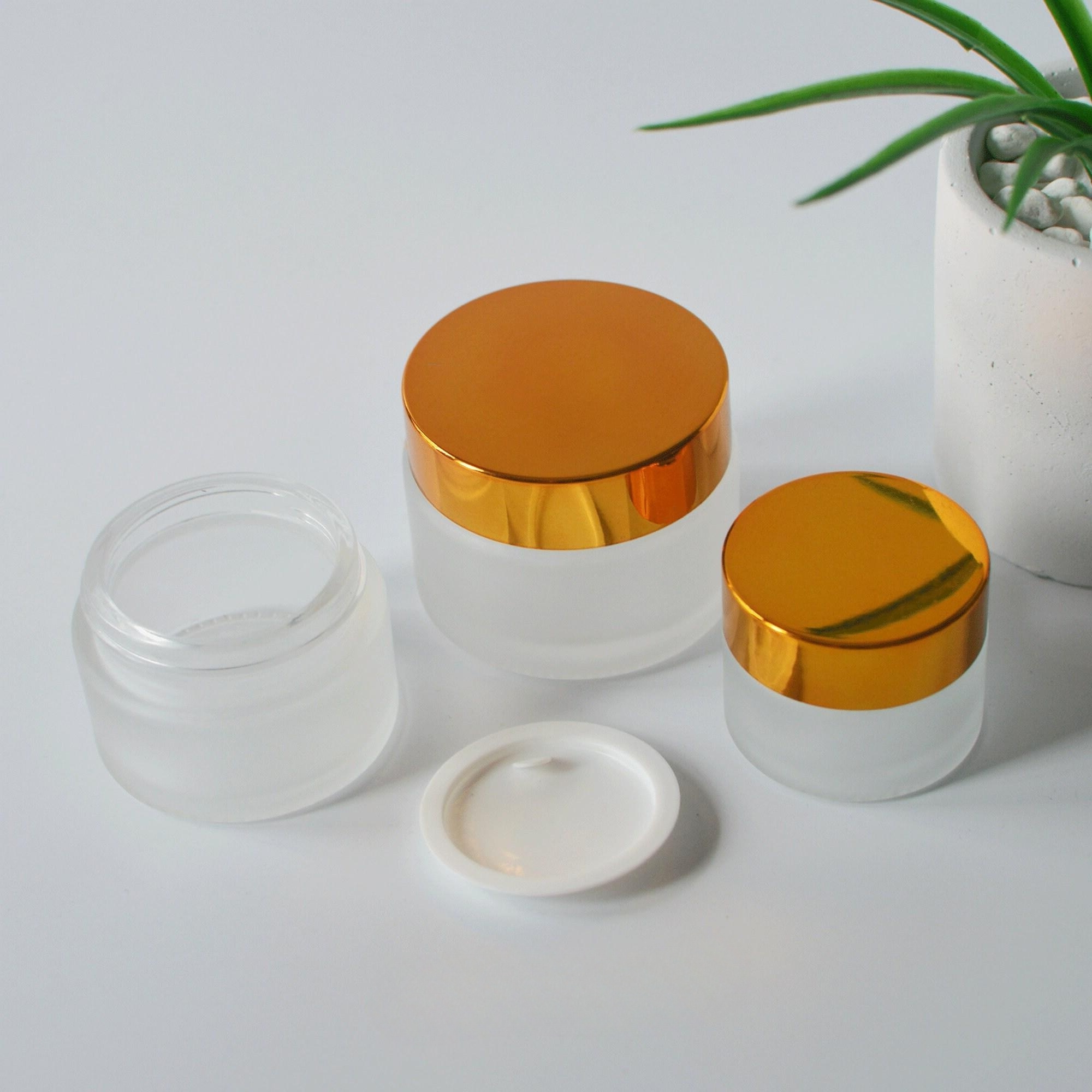10g 30g 50g 100g Frosted Glass Jar Empty Cosmetic Cream Jar Container ...
