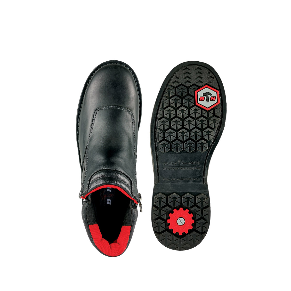 Black Hammer Men Mid Cut with Double Zip Safety Shoe BHS26612 | Shopee ...