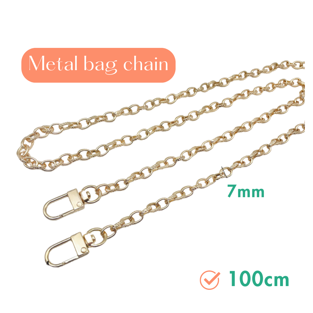 100cm 120cm Metal Bag Chain Metal Bag Strap Gold Color DIY Tali Beg ...