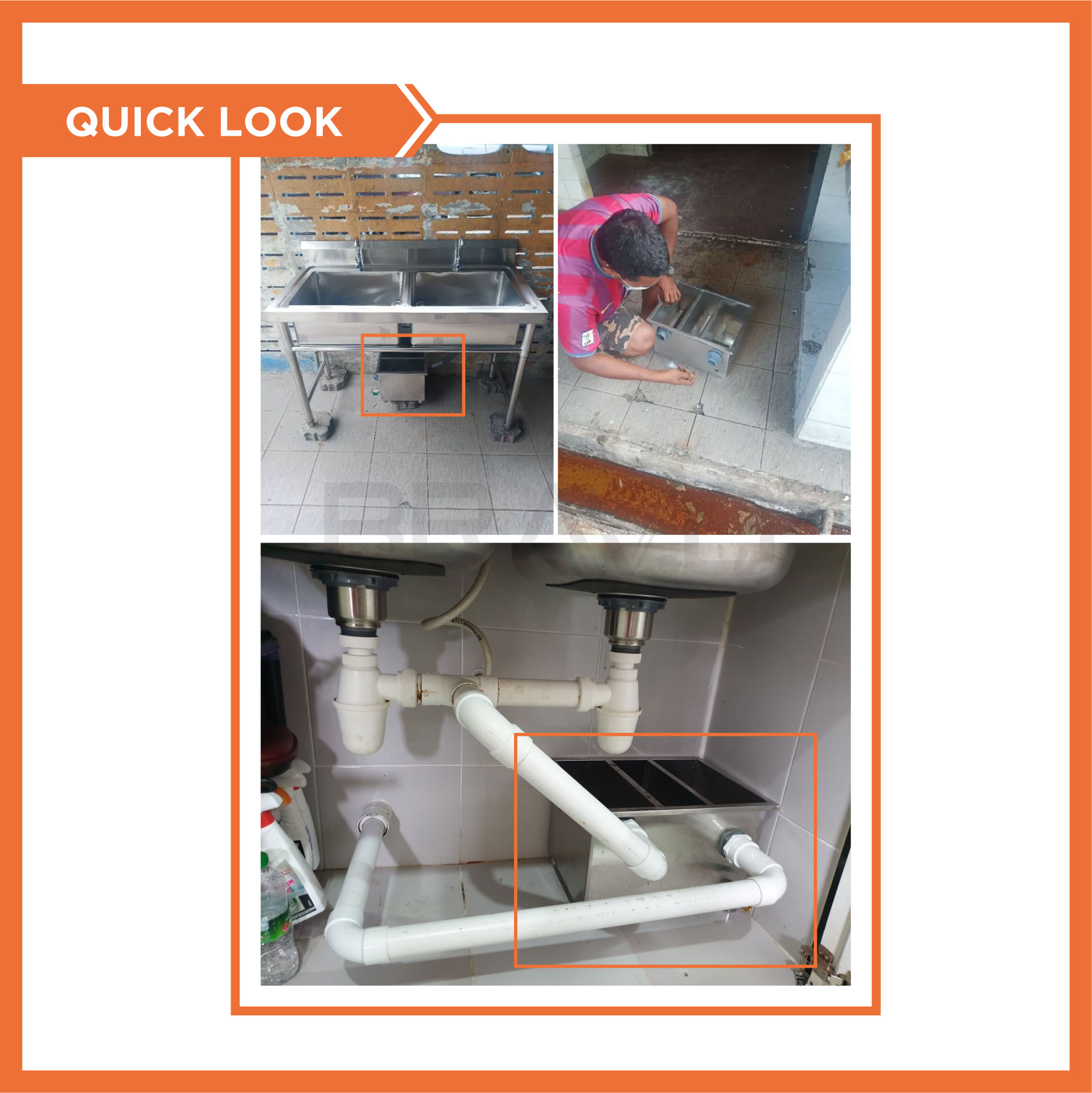 Stainless Steel Grease Trap/Perangkap Minyak Gris 27L/Penapis Minyak ...
