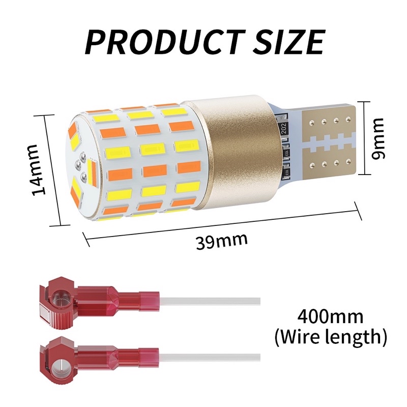 [2pcs] T15 Dual Contact Motorcycle Signal Light W16W Parking Reversing ...