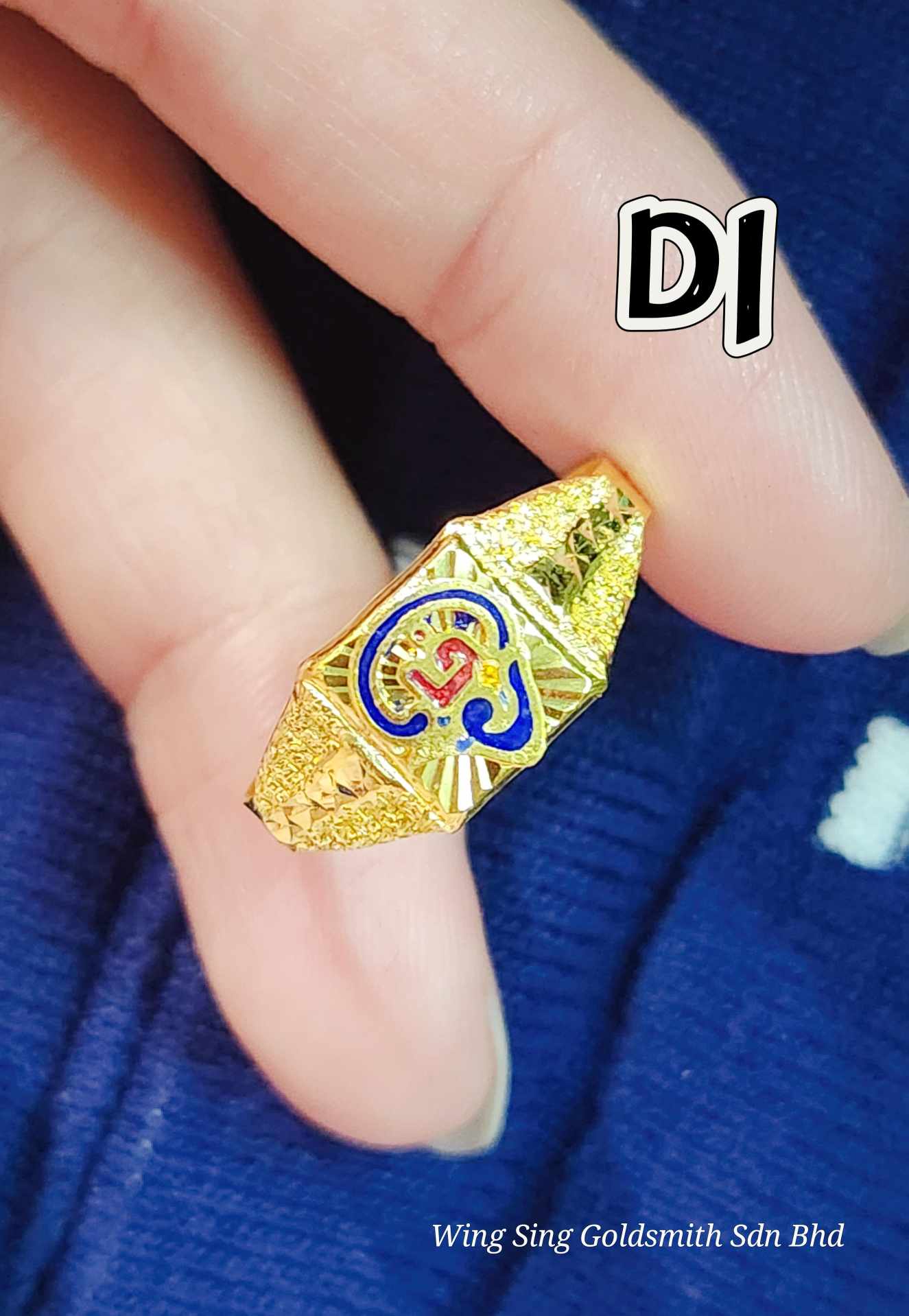 Wing Sing 916 Gold Om Ring / Cincin Ohm Bajet Emas 916 | Shopee Malaysia