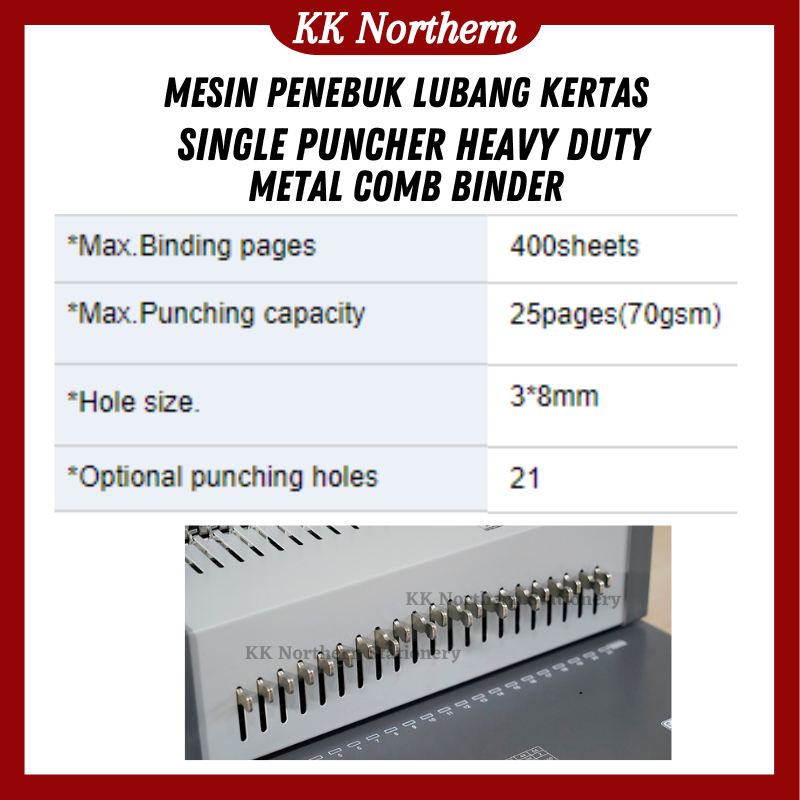 High Spec Heavy Duty Metal Comb Binding Machine Pitch Manual Wire ...