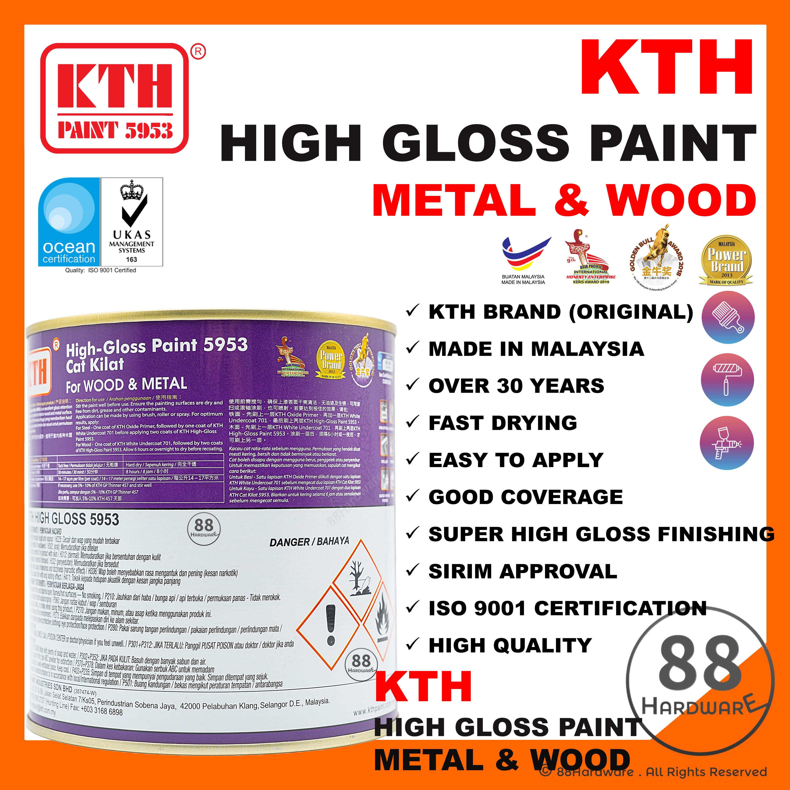 【FAST DRY】1L KTH 5953 K-996 cat kayu kilat / cat minyak kayu / wood ...