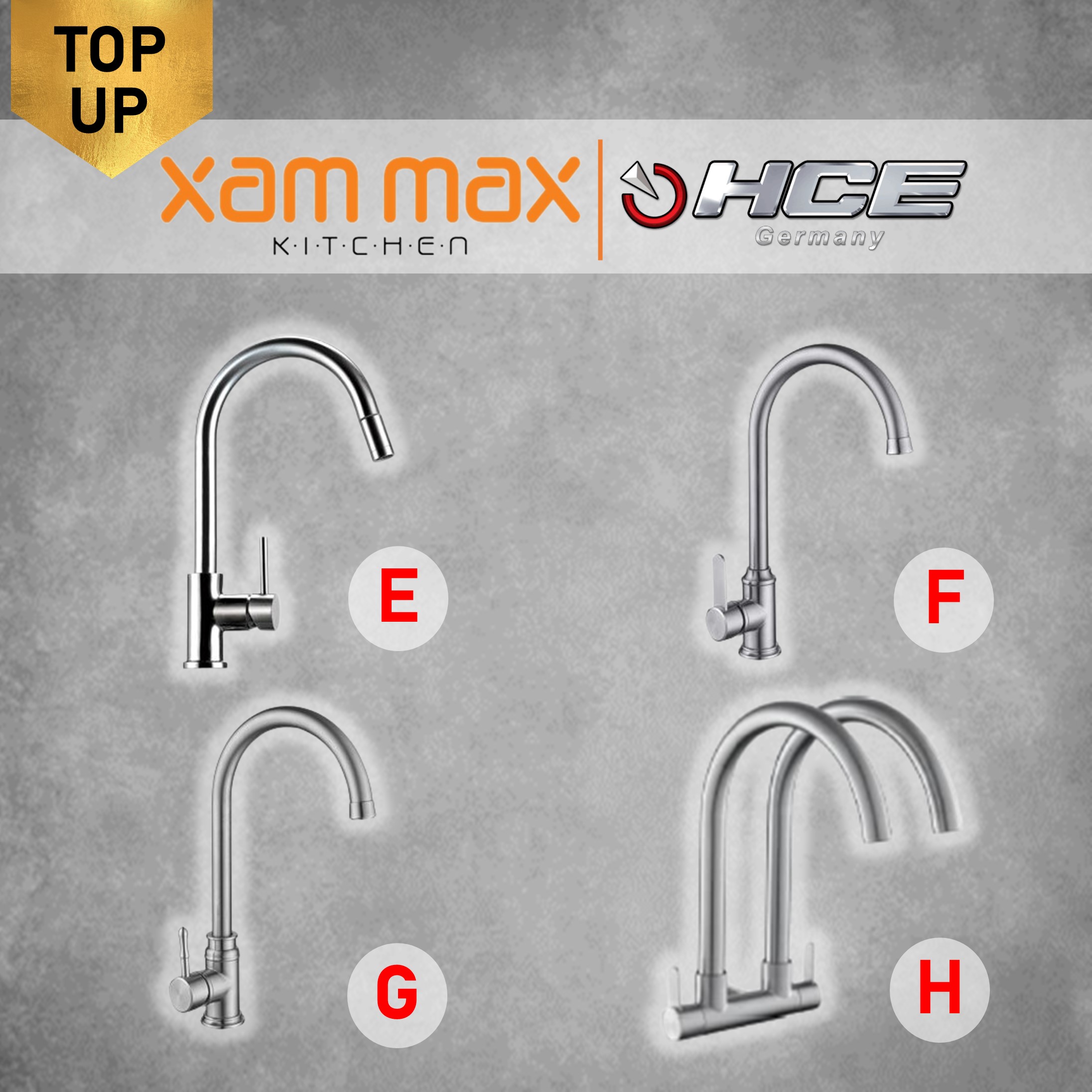 HCE SUS 304 STAINLESS STEEL SINK TAP SPECIAL PREMIUM FAUCET PILLAR/WALL ...