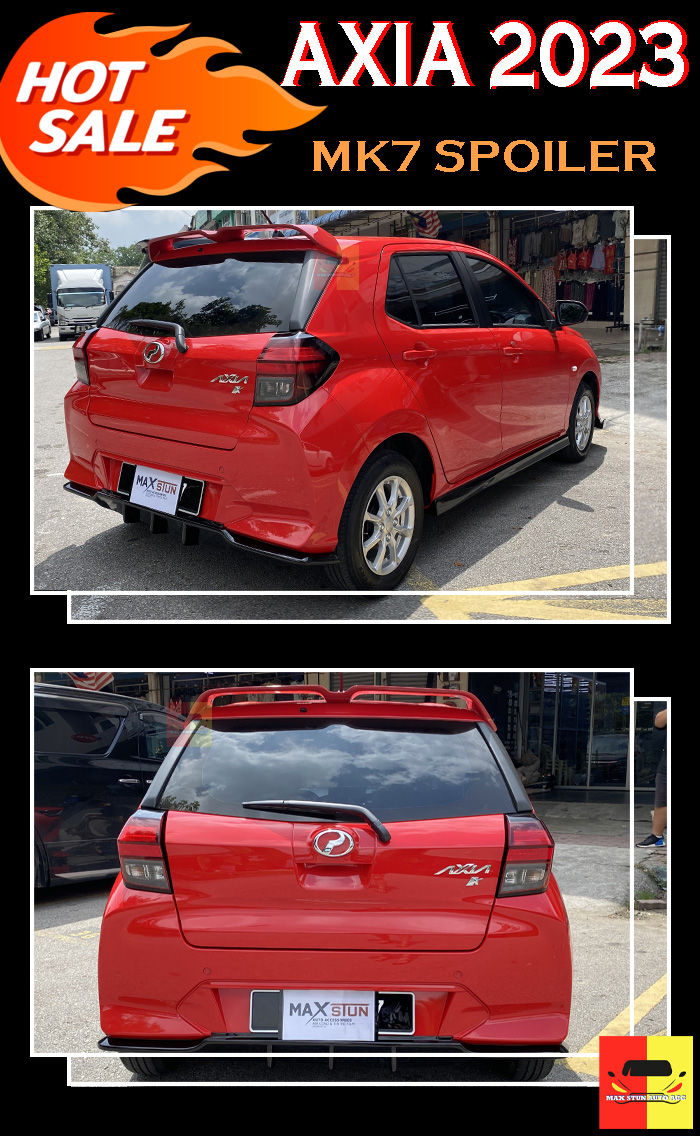 PERODUA AXIA 2023 MK7 SPOILER REAR TRUNK SPOILER AXIA BARU MK7 STYLE ...