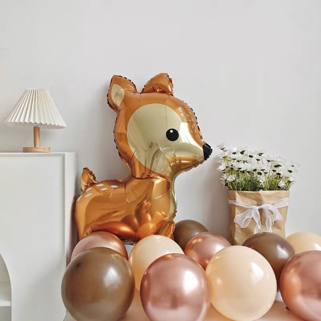 Ready Stock INS Korean Style Rabbit Deer Tiger Forest Theme Animal Aluminium Foil Balloon Party ...