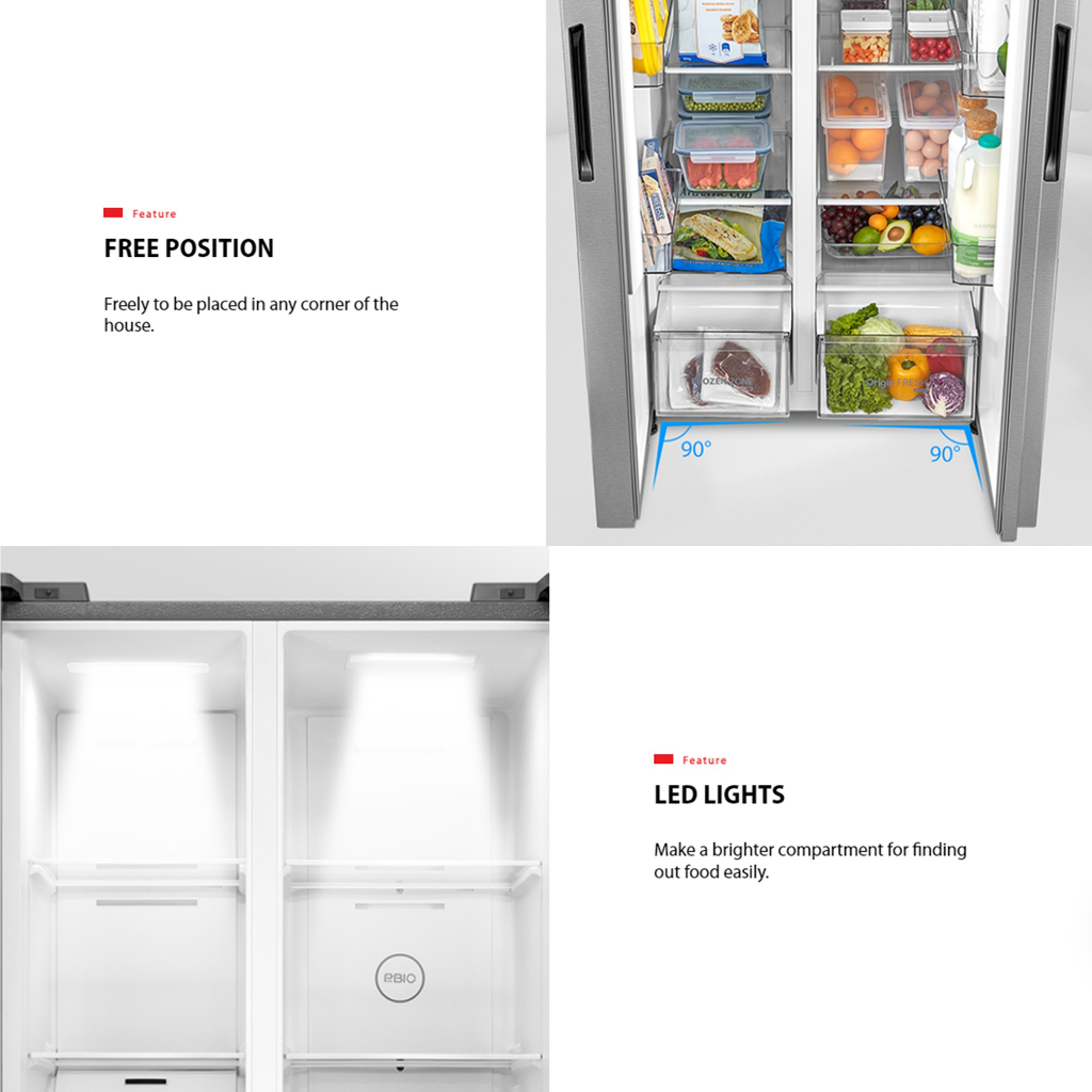 Toshiba Peti Sejuk 530L Inverter, Smart Control, Side By Side Fridge ...