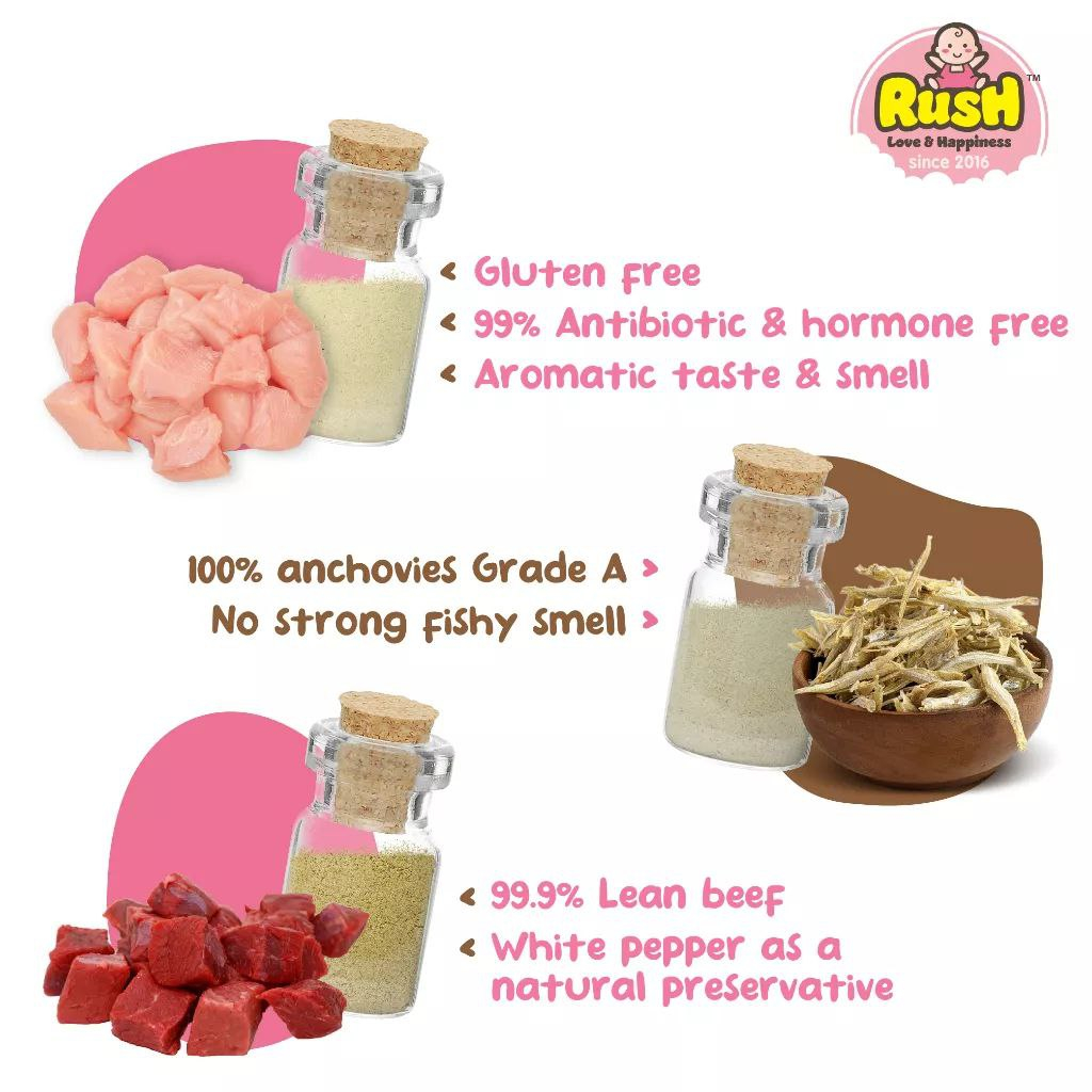 RUSH BABY SEASONING POWDER Serbuk Perasa Semulajadi Makanan Bayi ...