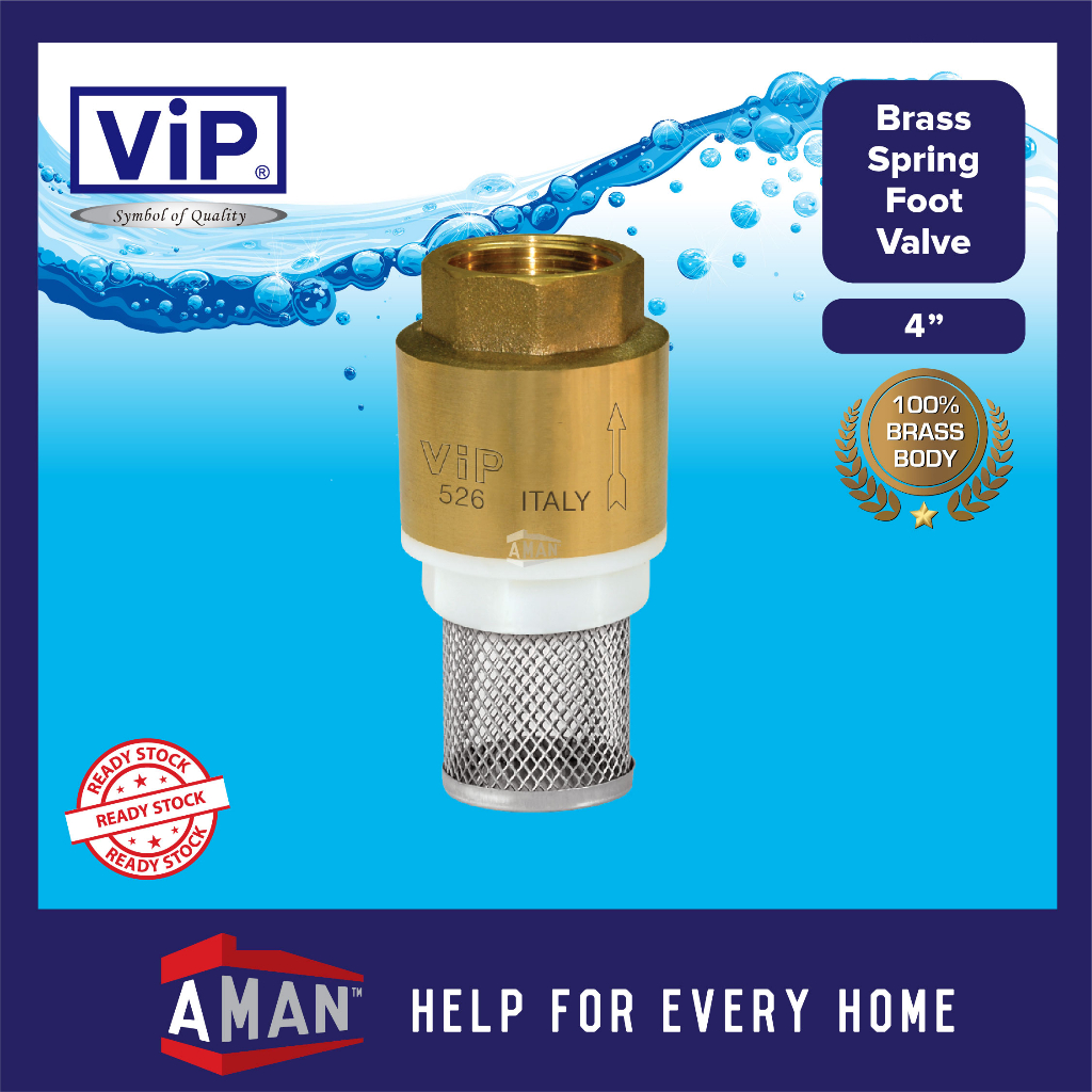 ViP 4" Brass Spring Check Valve Foot Valve One Way Valve Non Return ...