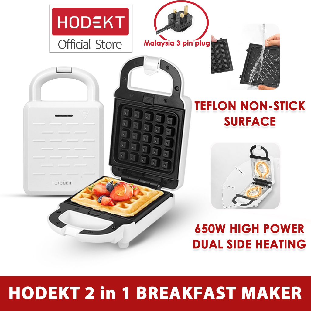 HODEKT Waffles Maker 2 In 1 Electric Breakfast Sandwich Machine Egg ...
