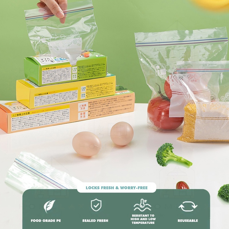 Food Freezer Zip Lock Food Bag Transparent Resealable Storage Zipper ...