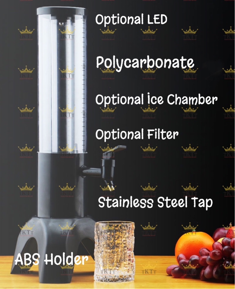 TKTT Polycarbonate Juice Tower ABS Beverage Dispenser Cocktail Tower ...