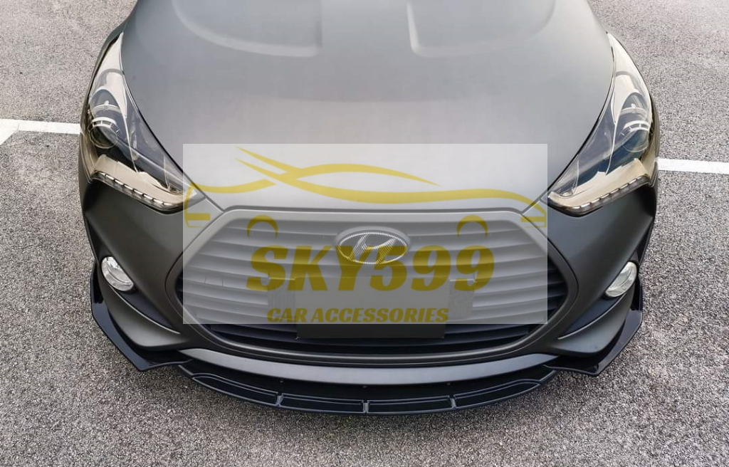 Hyundai Veloster Front Bumper Diffuser Lip Wrap Angle Splitters Black ...