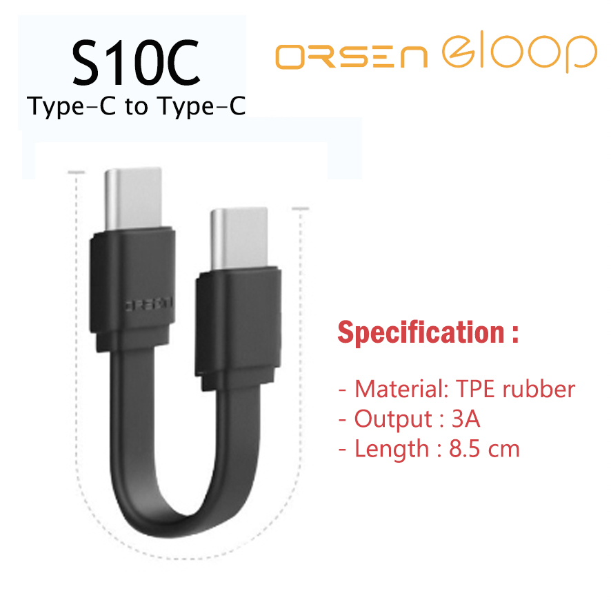 ELOOP S10 SHORT CABLE TYPE-C to L ( S10L /2.4A) OR TYPE-C to TYPE-C ( S10C /3A) | Shopee Malaysia