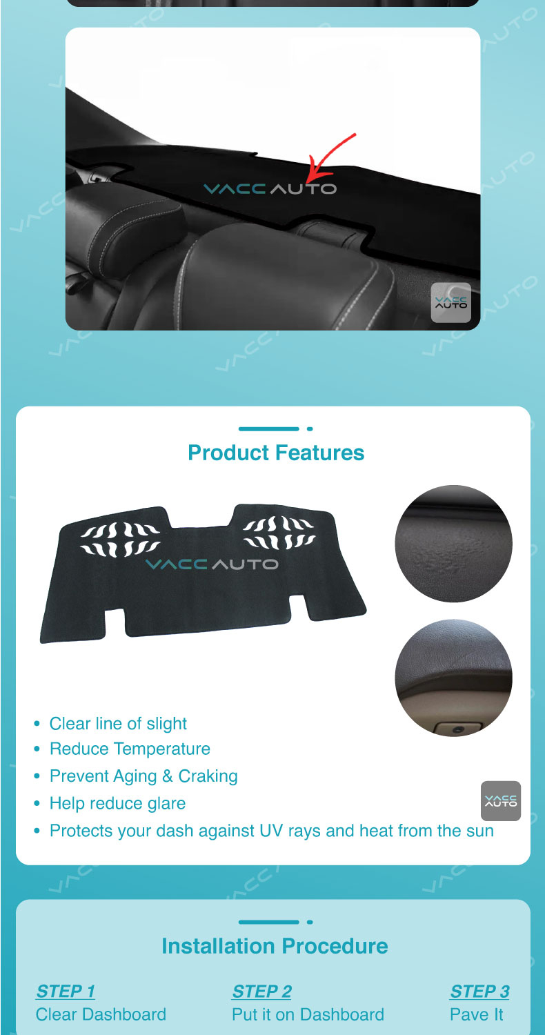 Toyota Altis Rear Dashboard Carpet Non slip Dash Mat Sun Shade Carpet ...
