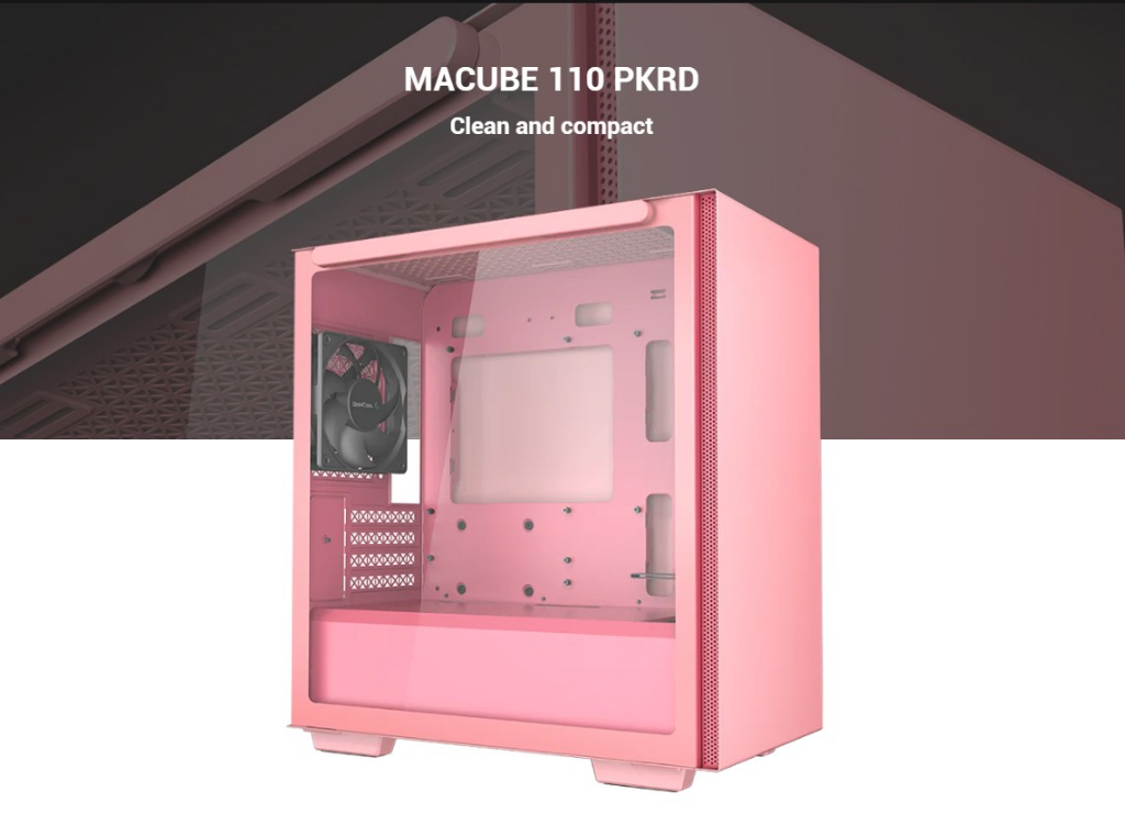 Deepcool MACUBE 110 Pink Edition PC Casing + 1 Rear Fan / m-ATX Desktop ...