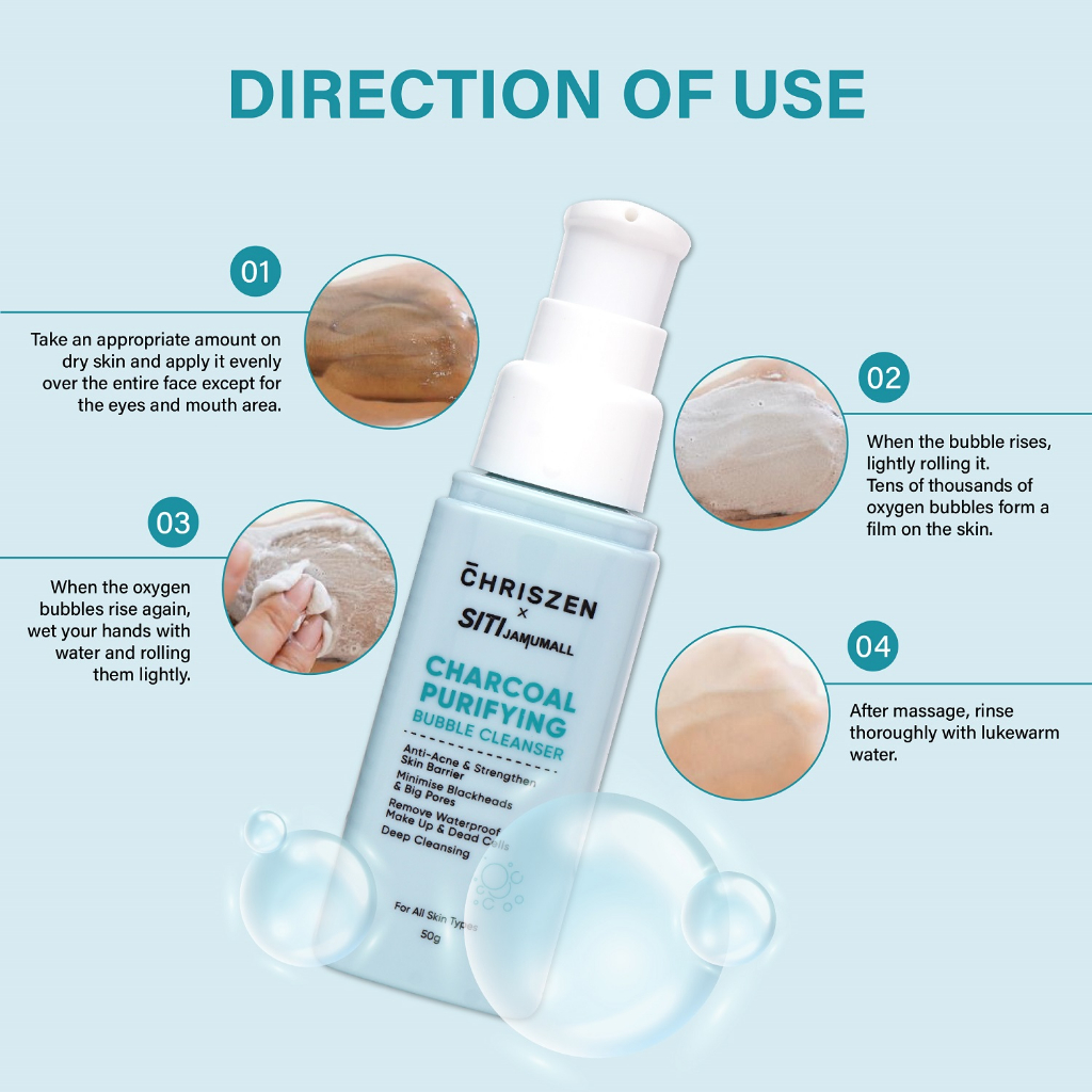 Chriszen Charcoal Purifying Bubble Cleanser (50g) | Shopee Malaysia