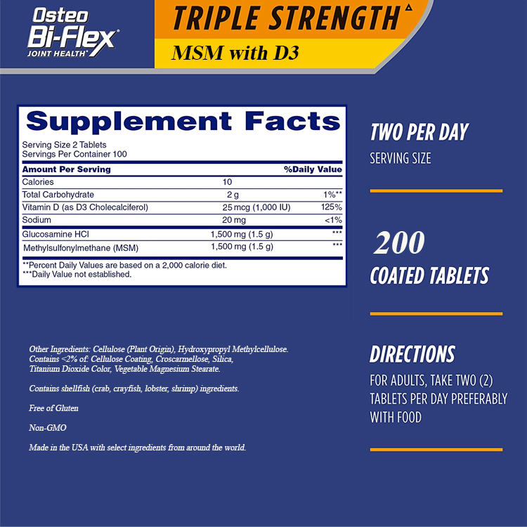 Osteo Bi-Flex Joint Health Triple Strength with Vitamin D D3 ...