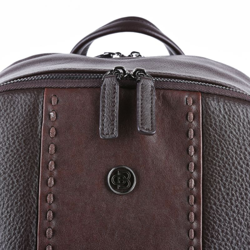 Charles Berkeley ASHFORD Men's Backpack Calf Leather Double Zipper ...