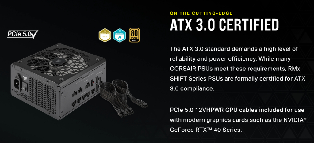 CORSAIR RM850x | RM1000x SHIFT SERIES 80 PLUS GOLD FULLY MODULAR POWER ...