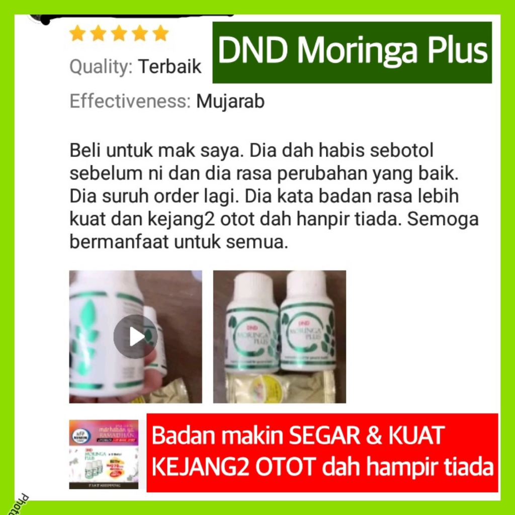 DND 100% ORIGINAL MORINGA PLUS - 60 VEGE CAPSULE PER BOTTLE | Shopee Malaysia