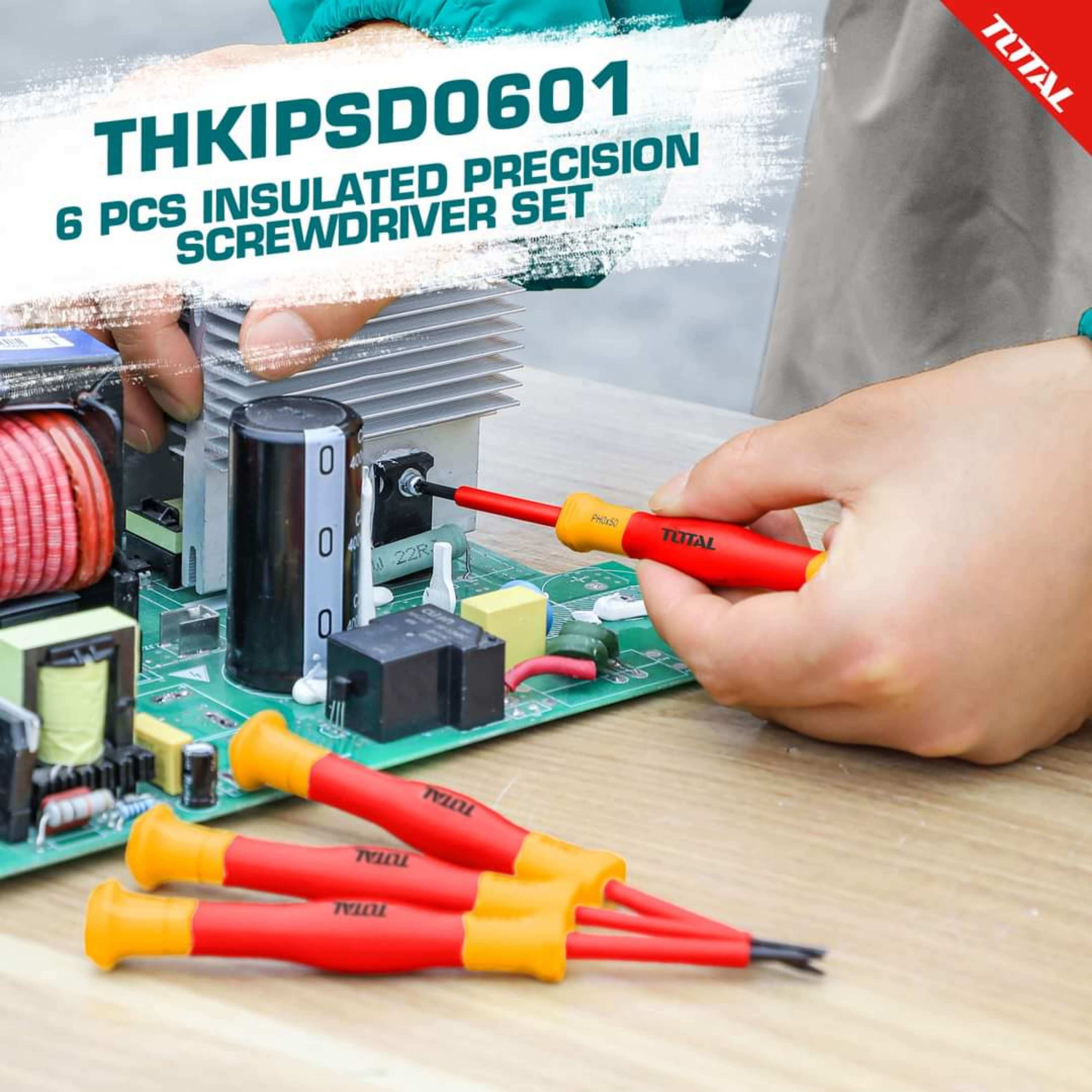 Total Insulated Precision Screwdriver Set (6 Pcs) THKIPSD0601 | Shopee ...