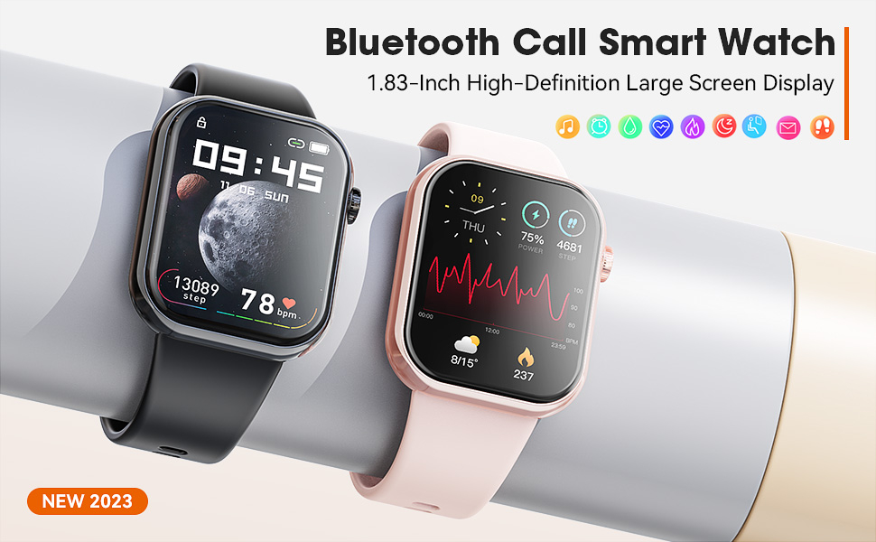 Aolon Foom Lite Bluetooth Smart Watch (Answer/Make Calls), 2023 Newest 1.83 Inch Fitness Tracker ...