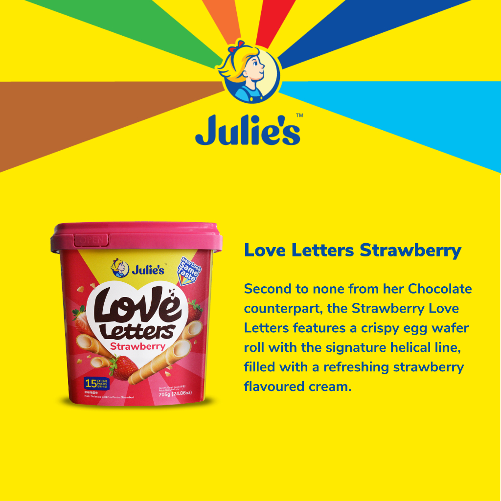 Julie's Love Letters Twin Pack Chocolate & Strawberry 705g | Shopee ...