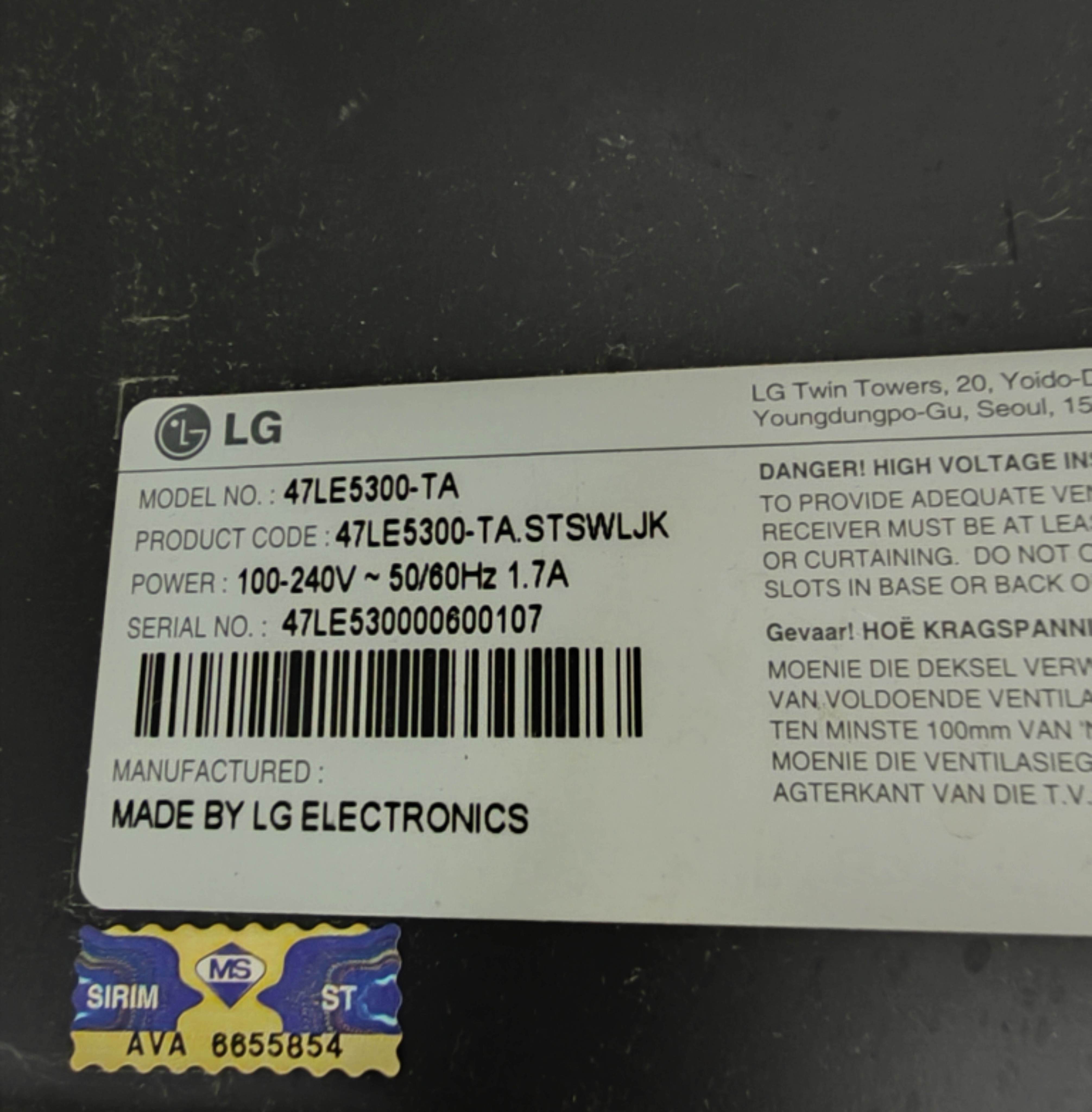 LG 47LE5300-TA LED TV Power Board MainBoard | Shopee Malaysia