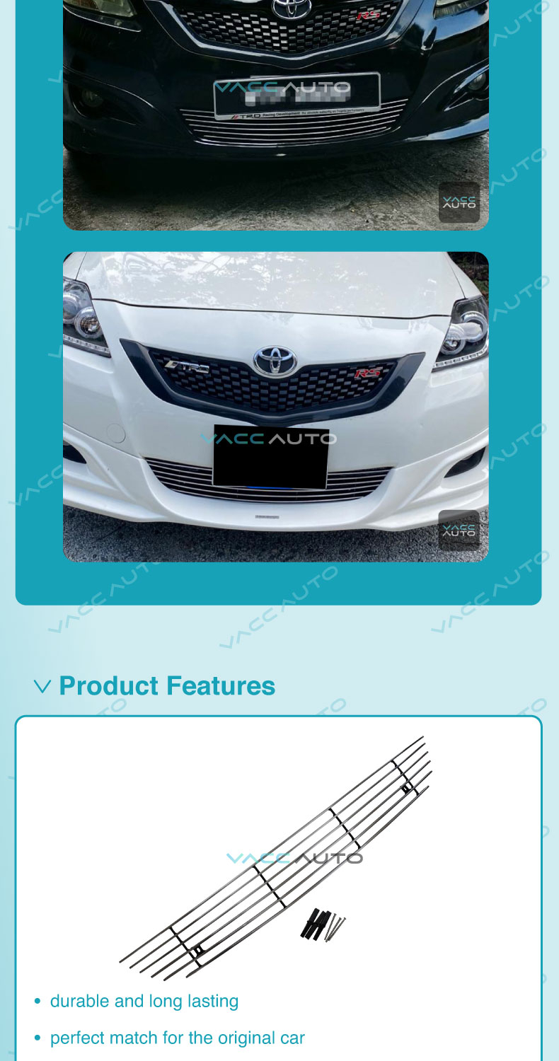 Toyota Vios (2nd Gen) Lower Aluminium Grill Lower Bumper Grille Gill Insert 2007-2012 XP90 NCP93 ...