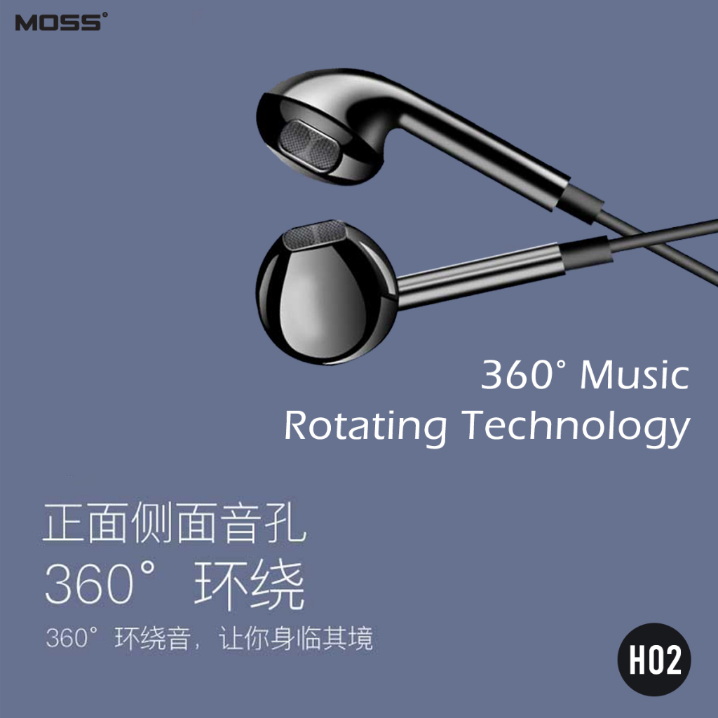 MOSS Music Stereo Earphones Classic Earbuds Handsfree Headset 3.5mm ...