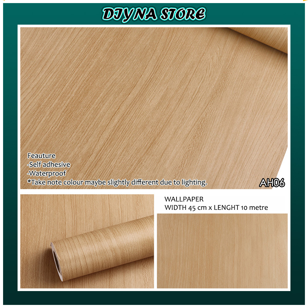 Wallpaper PVC 45cm x 10m Wallpaper Murah Kertas Dinding Urat Kayu Wall ...