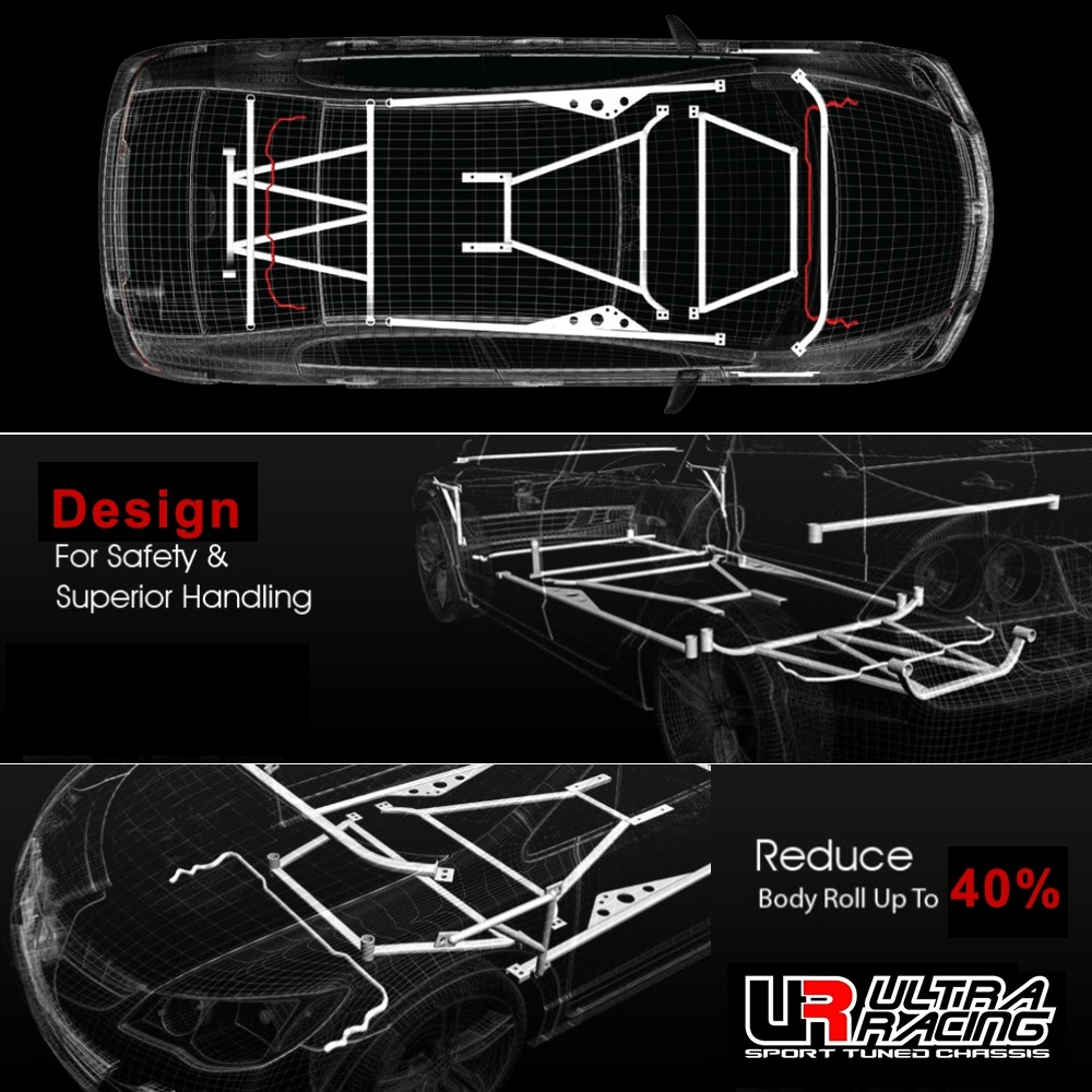 100% Ultra Racing Bar Perodua Bezza 1.3 (2017-2023) Front Strut Bar ...