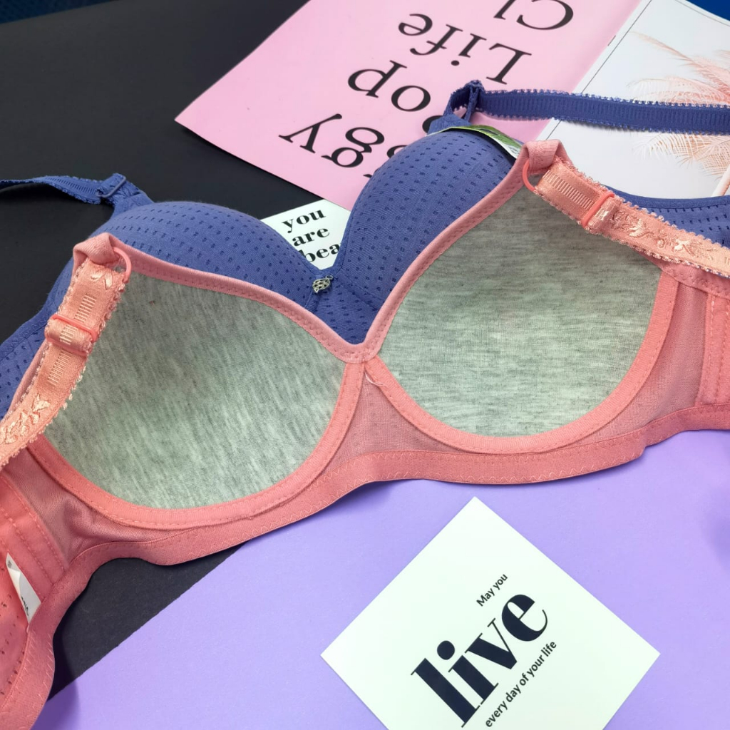Women Bra Full Cup 36-46 Cup BC Brethable Cotton Wireless Bra No Wire ...