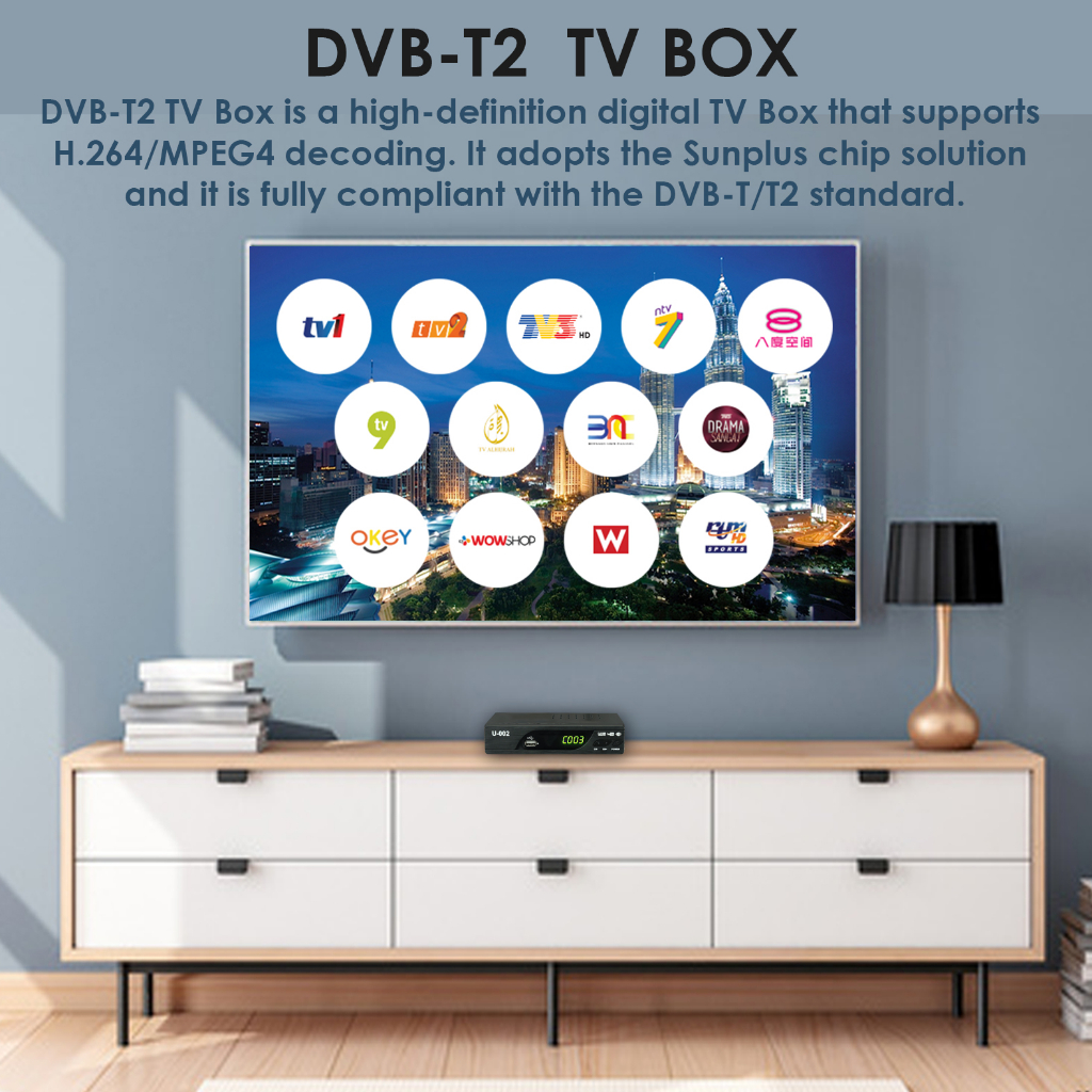 Myfreeview MYTV Decoder DVB T2 DVBT2 UHF TV Decoder Dekoder MY TV ...