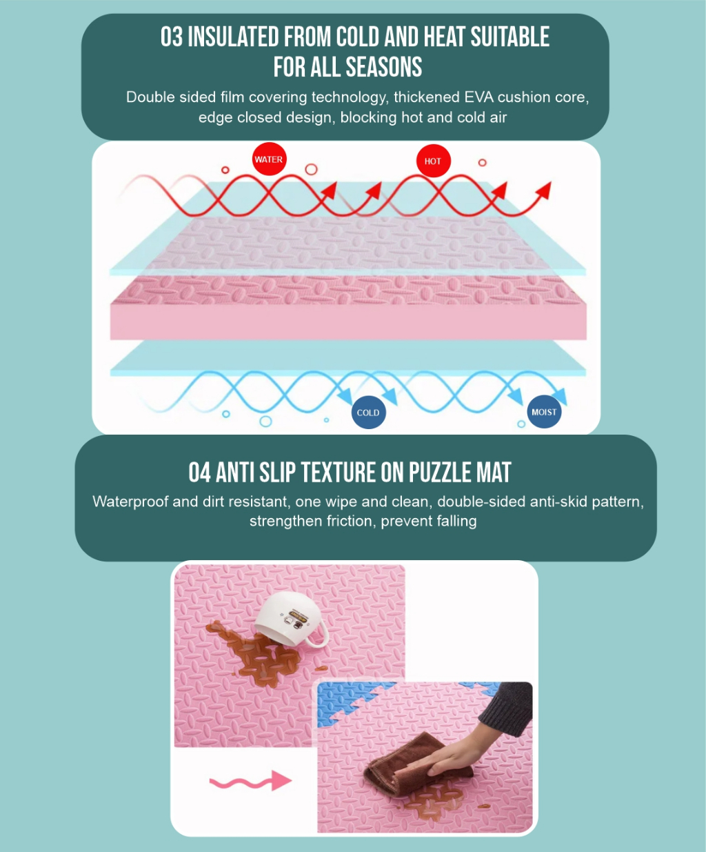 [EXTRA THICK] Baby Playmat Foam Mat Waterproof Puzzle Playmat Carpet ...