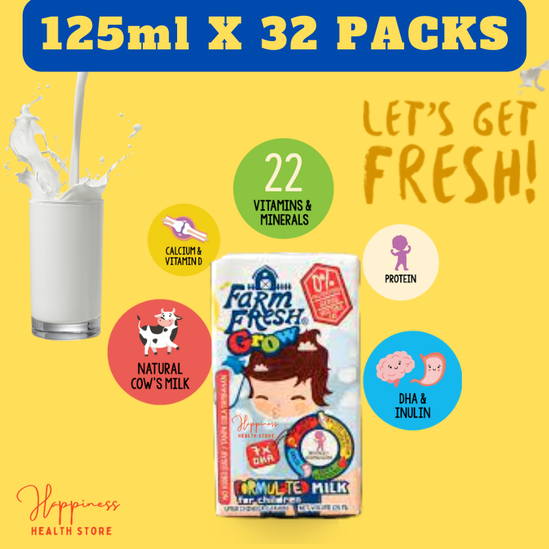 125ML x1CARTON x32packs FARM FRESH UHT MILK susu segar grow chocolate ...