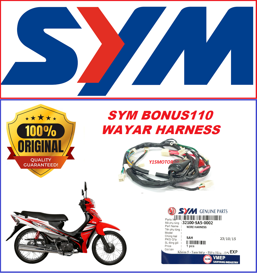 SYM E-BONUS 110 WIRE HARNESS WIRING SET 100% BODY WIRE SYM GENUINE ...